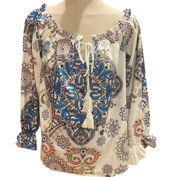 Made with Love | Tops | Made With Love Blouse Floral Top Long Sleeves ...